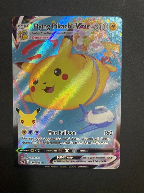 POKÉMON TCG FLYING Pikachu VMAX 25th Celebrations 007/025 Holo Ultra ...