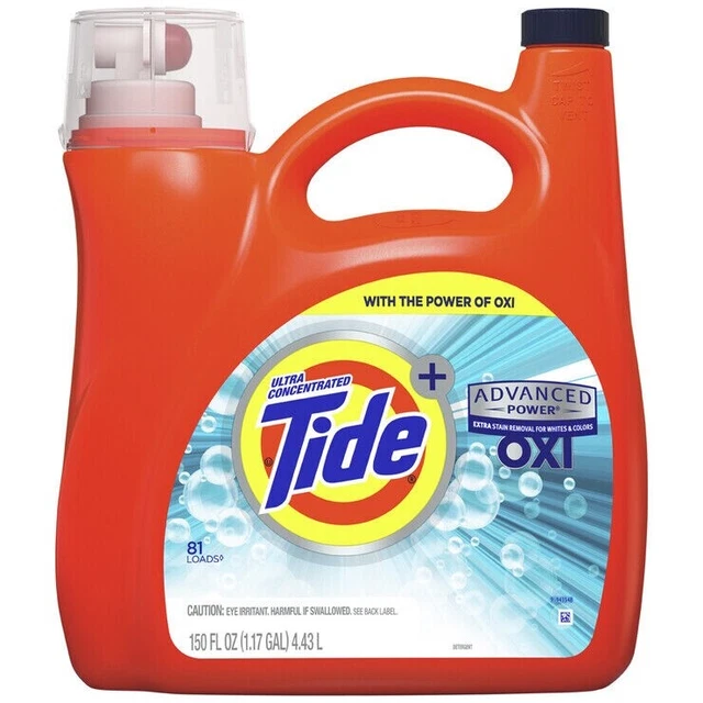 TIDE ADVANCED POWER Oxi Liquid Detergent 4.43L Laundry Cleaning Washing ...
