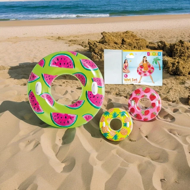 INFLATABLE RING INTEX 42" With Handles 3 Bright Designs £10.99 ...