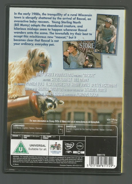 RASCAL - WALT Disney - UK REGION 2 DVD - Steve Forrest £10.49 - PicClick UK