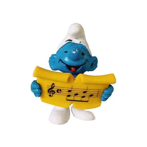 SMURFS SINGER SMURF Sheet Music Song Book Figure Schleich Figurine $17. ...