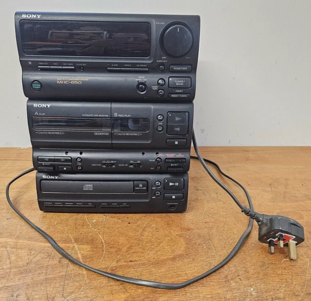 SONY MHC-650 HI-FI Component System Twin Tape Deck Radio Equalizer CD ...