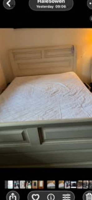 YP FURNITURE ROLL Top Cream Wooden Bed No Mattress. 4ft6ins. COLLECTION ...