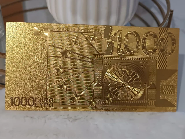 1X BILLET DE 1000 Euros en Polymère Couleur OR - Commémoratif ...