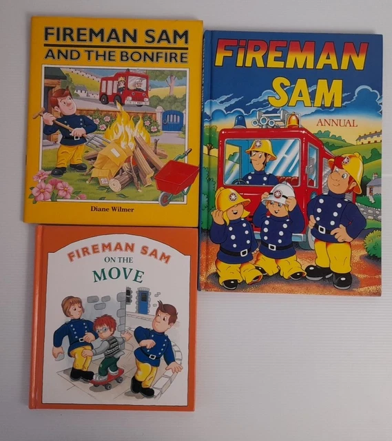 FIREMAN SAM BUNDLE x 3 Vintage 1992 Annual On the Move & And the ...