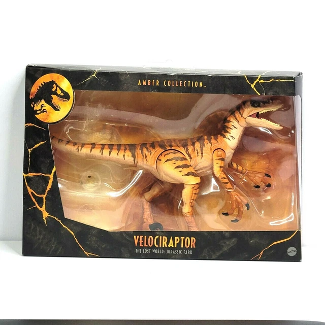 FIGURINE JURASSIC WORLD Amber Collection Velociraptor Tiger Raptor Le ...