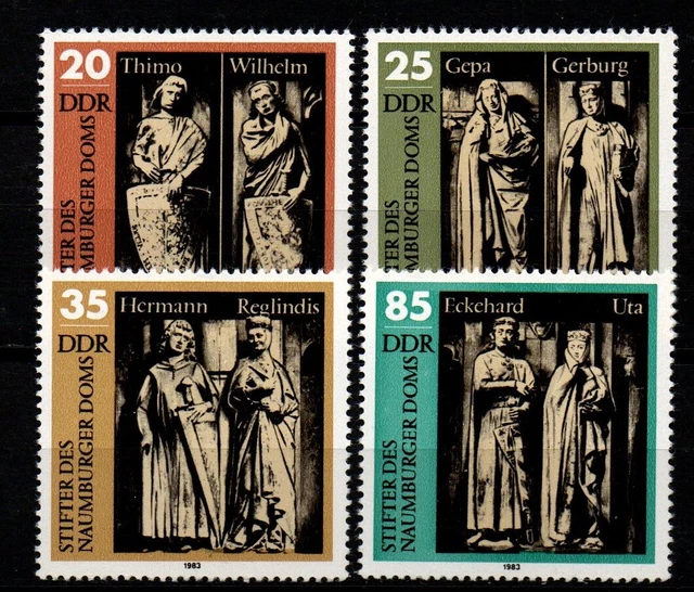 GERMANY DDR 1983 Sc# 2355-2358 Mint MNH Naumberg Cathedral statue art ...