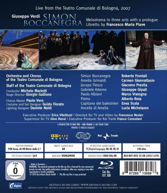 GALLIONE, GIORGIO - Simon Boccanegra (Blu-ray) Gallione Giorgio (US ...