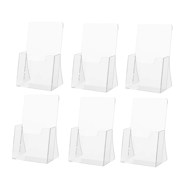 4.25& TRI-FOLD BROCHURE Holder Pamphlet Display Stand Counter Table Top ...