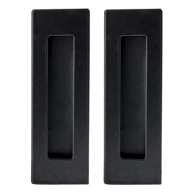 2 PACK RECTANGULAR Recessed Flush Sliding Pocket Door Handles, Recessed ...