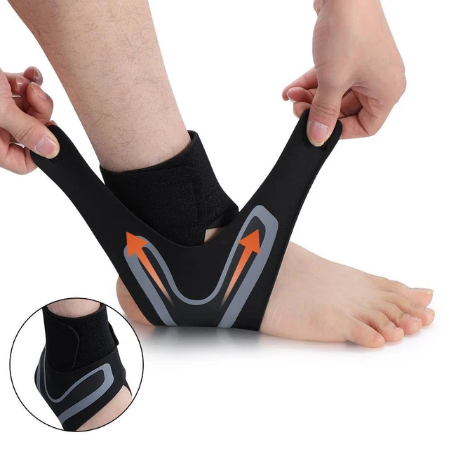 SPRAIN COMPRESSION ANKLE Wrap Anke Support Brace Adjustable Elastic ...