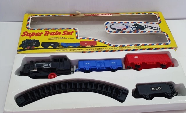 VINTAGE SUPER TRAIN set plastic Hong Kong for parts battery operated ...
