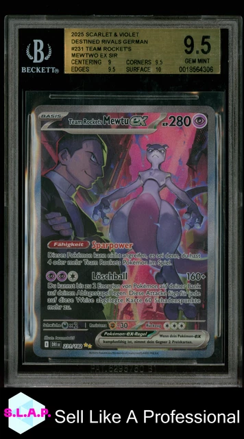 TEAM ROCKET'S MEWTWO Ex Sir 2025 Pokemon Sc&Vi Destined Rivals Ger 231 ...