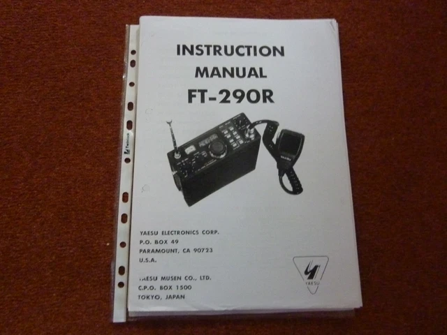 YAESU FT290R FT-290R MK1 Handbook and circuit diagrams HAM RADIO £8.00 ...
