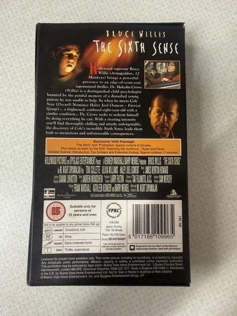 THE SIXTH SENSE 2000 VHS Film, Bruce Willis Special Edition £2.24 ...