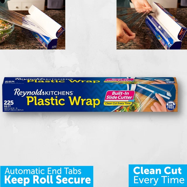 REYNOLDS KITCHENS QUICK Cut Stretch Wrap Plastic Food Wrap 225 Square ...