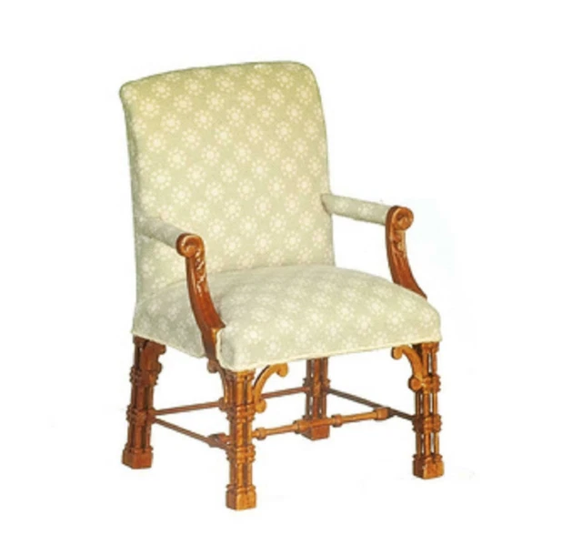 MAISON DE POUPÉES Chippendale Fauteuil Noyer Vert Pâle JBM Miniature Meubles EUR 95,62 - PicClick FR