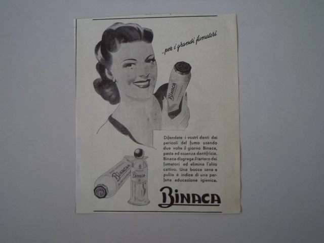 ADVERTISING PUBBLICITÀ 1951 DENTIFRICIO BINACA EUR 6,00 - PicClick FR