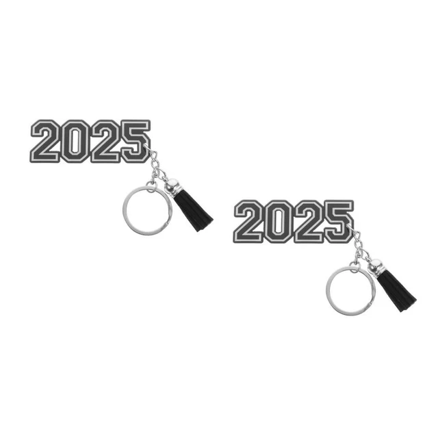 8 PCS 2025 New Year Keychain 2025 Numbers Keychain New Year Keychain ...