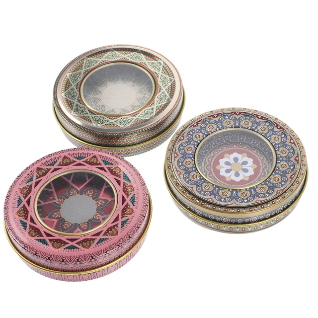 3 PCS SAFFRON Tin Box Iron Travel Favor Boxes Aluminum Tins Jars Tea ...