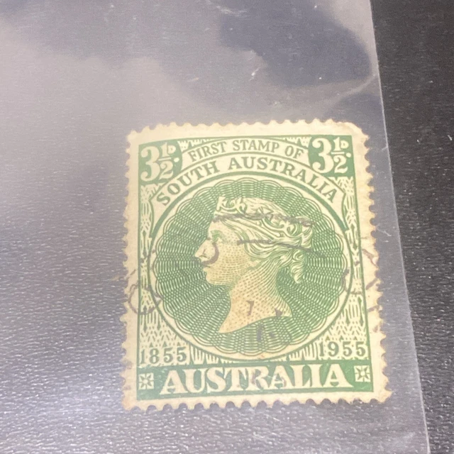 AUSTRALIA STAMP 1955 CENTENARY OF FIRST STAMP OF SOUTH AUSTRALIA 3 1/2d ...