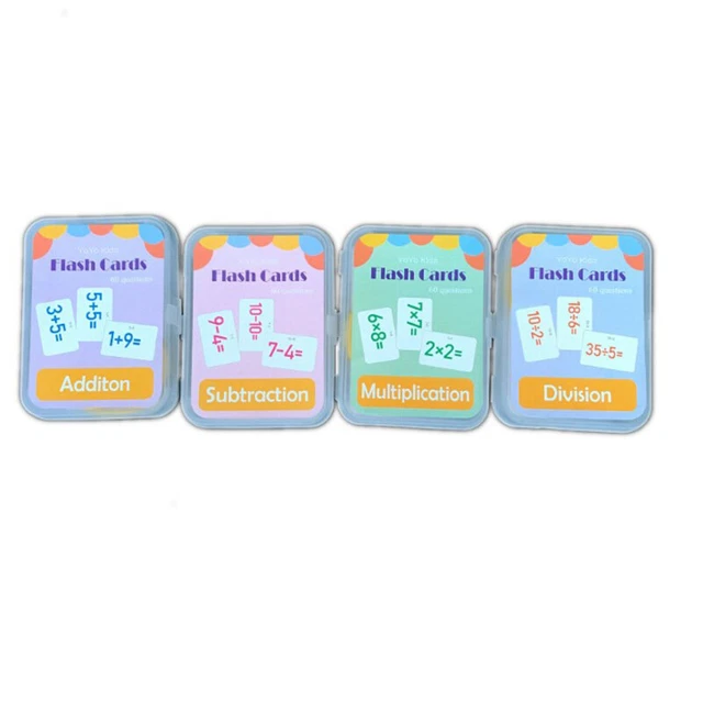 MATH CALCULATION FLASHCARD Preschool Kids Learn Math Word Flash CardY ...