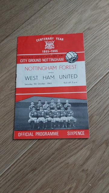 NOTTINGHAM FOREST V West Ham programme 1965 £1.76 - PicClick UK
