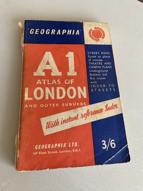 VINTAGE A1 ATLAS of London and Outer Suburbs Street Map A To Z ...