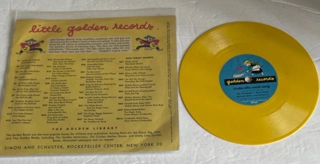 8470 6& 78RPM record Walt Disney Work Song Cinderella Golden Record ...