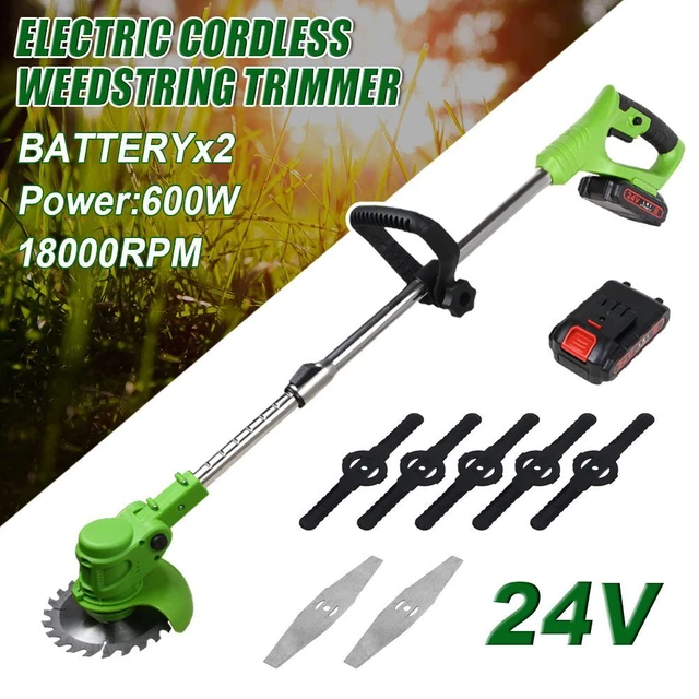 ELECTRIC CORDLESS GRASS String Trimmer Lawn Edger Weed Brush Cutter ...