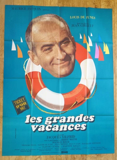 LOUIS DE FUNES Grandes Vacances affiche cinema originale 160x120 cm '67 ...