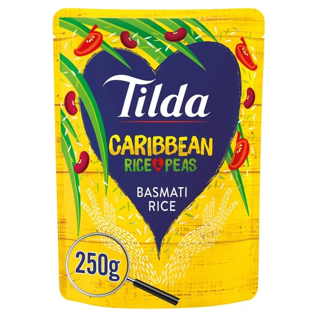 TILDA KARIBIK REIS Und Erbsen Basmati Mikrowelle 250g Packung 6 EUR 16 ...