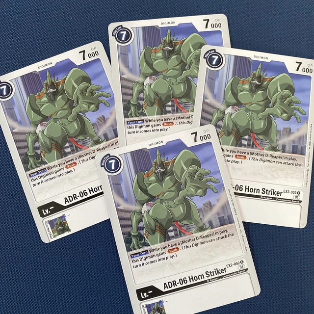 DIGIMON TCG ADR-06 Horn Striker Digital Hazard EX2- 052 x4 Playset White £2.22 - PicClick UK