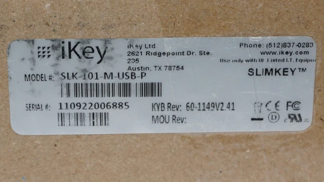 -=NEW=-IKEY SLIMKEY SLK-101-M Backlit Mobile Industrial/Rugged Usb ...