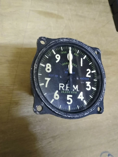 6A/1559 RPM GAUGE vintage aircraft cockpit instrument RAF Meteor Hunter ...