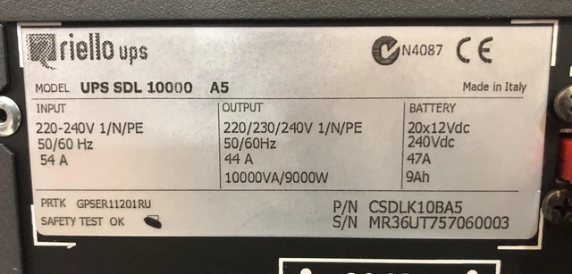 RIELLO DLD 8000 VA USV / neue Zellen / voll funktionsfähig - 12 Monate ...