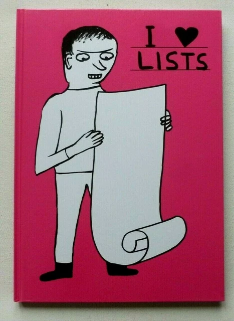 DAVID SHRIGLEY I Love Lists A4 Copertina Rigida Notebook Art Cover EUR ...