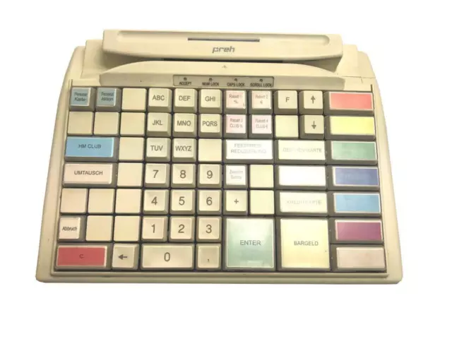 KASSENTASTATUR POS KEYBOARD Preh Prehkeytec MCI 84 weiss PS2 mit ...