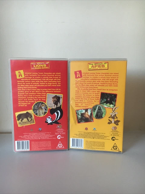 THE WORLD OF Lions / Apes Bugs Bunny Vhs Tape X2 PAL Signal - Aus Release- Rare £24.74 - PicClick UK