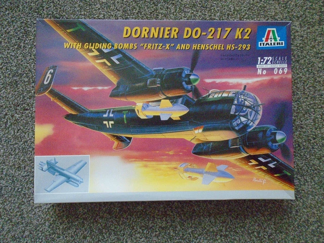 ITALERI 1/72 DORNIER Do-217 K2 with Gliding Bombs "Fritz X & HS-293 EUR ...