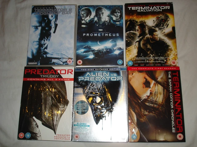 TERMINATOR ALIEN VS PREDATOR TRILOGY PROMETHEUS DVD MOVIES EU REG 2 ...