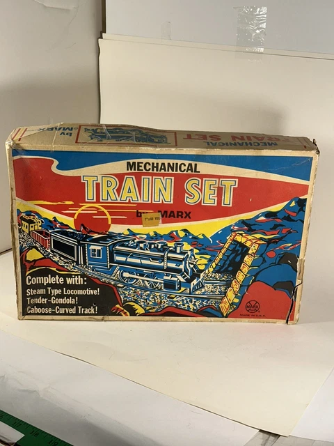 1970 VINTAGE ORIGINAL Marx Mechanical Train Set #528 With Key & Box $39 ...