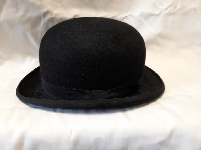 VINTAGE AUSTIN REED Black Bowler Hat With Red Lining -1940s £67.00 ...