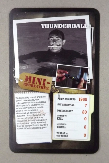 1 X CARD James Bond 007 gadget Mini-rebreather Thunderball ≠ Q17 £2.04 ...