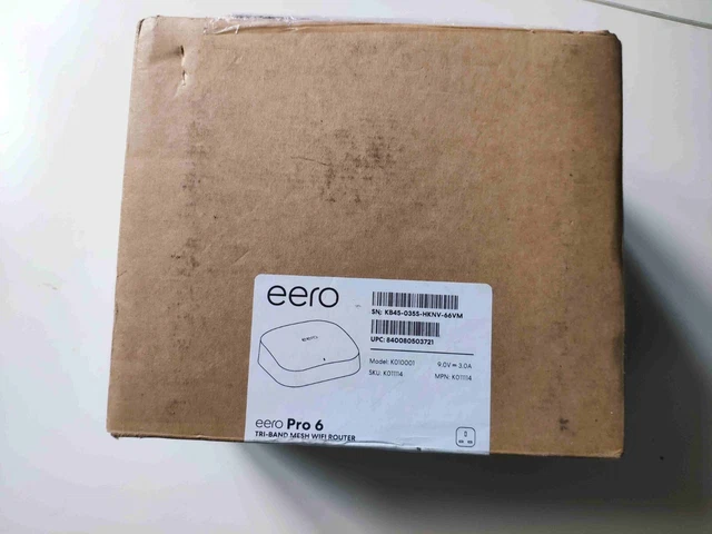 EERO PRO 6 Tri-Band WiFi 6 Mesh Wireless Router - K010001, White New ...