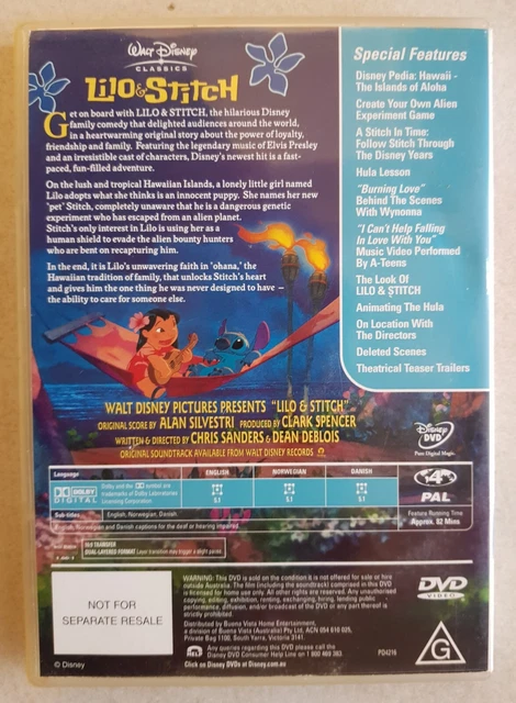 WALT DISNEY CLASSICS Lilo & Stitch dvd good condition free postage $5. ...