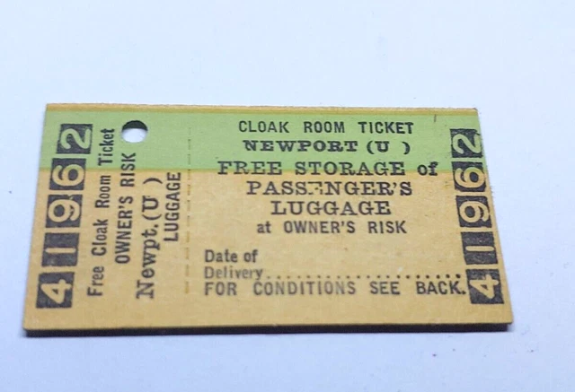 VICTORIAN RAILWAYS VR Train Cloak Room Ticket Newport EUR 2,93 ...