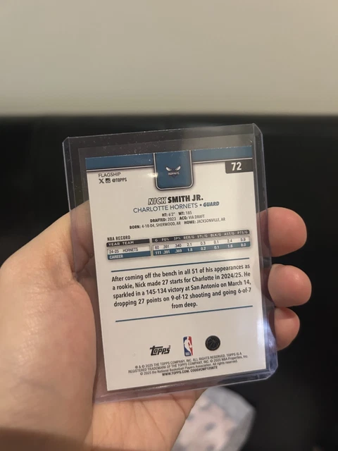 2025-26 TOPPS BASKETBALL NBA Nick Smith Jr. Gold/2025 Charlotte Hornets ...