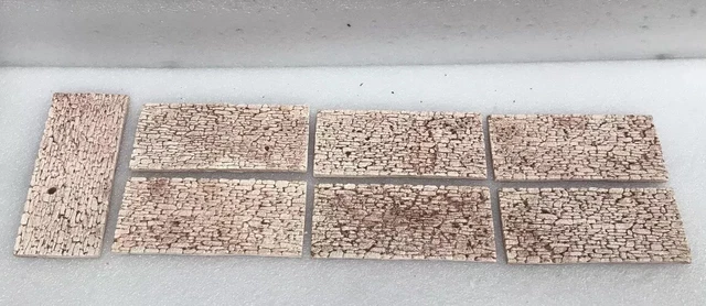 HIGHLY DETAILED 00 gauge OO scale stone Wall 7 Pcs Painted (ACE2) $18. ...
