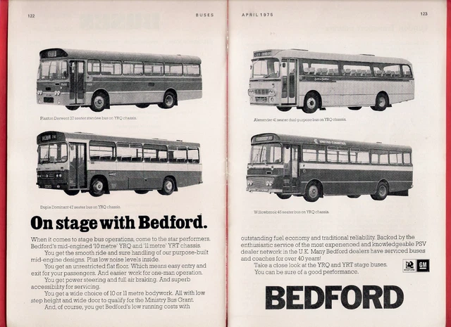 OLD BUS MAGAZINE Advert 1975 - Bedford - Stage Service Buses - Duple ...